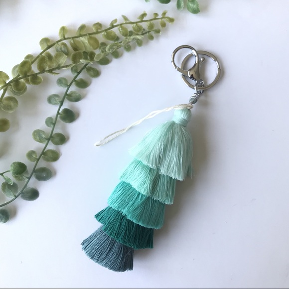 Accessories | Mint Green Tassel Keychain Turquoise Gradient | Poshmark